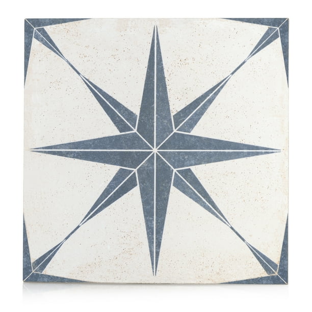 The Tile Project 9"x9" Neptune Blue Porcelain Floor and Wall Tile (20 ...