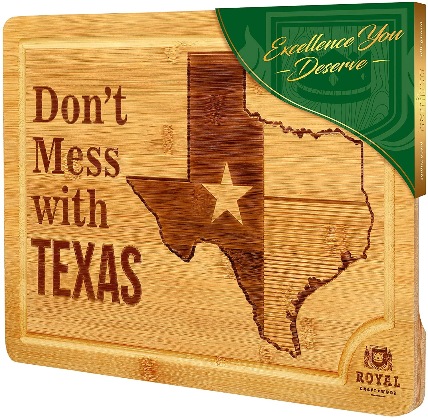 Royal Craft Wood Bamboo Cutting Board with State Artwork - Walmart.com