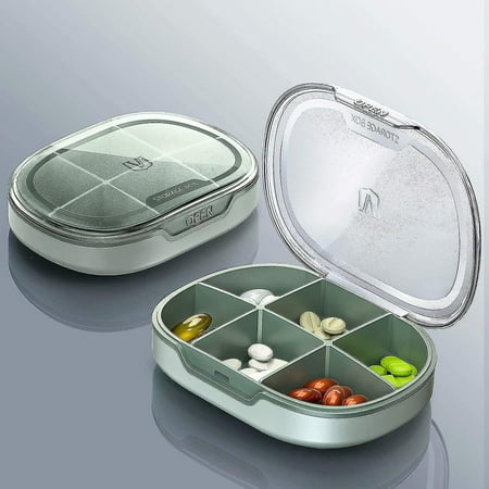 Pill Box, Small Travel Pill Case For Purse, Pocket Mini Daily Vitamin ...