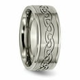 Titanium 9mm Scroll Design Brushed and Polished Band - Walmart.com