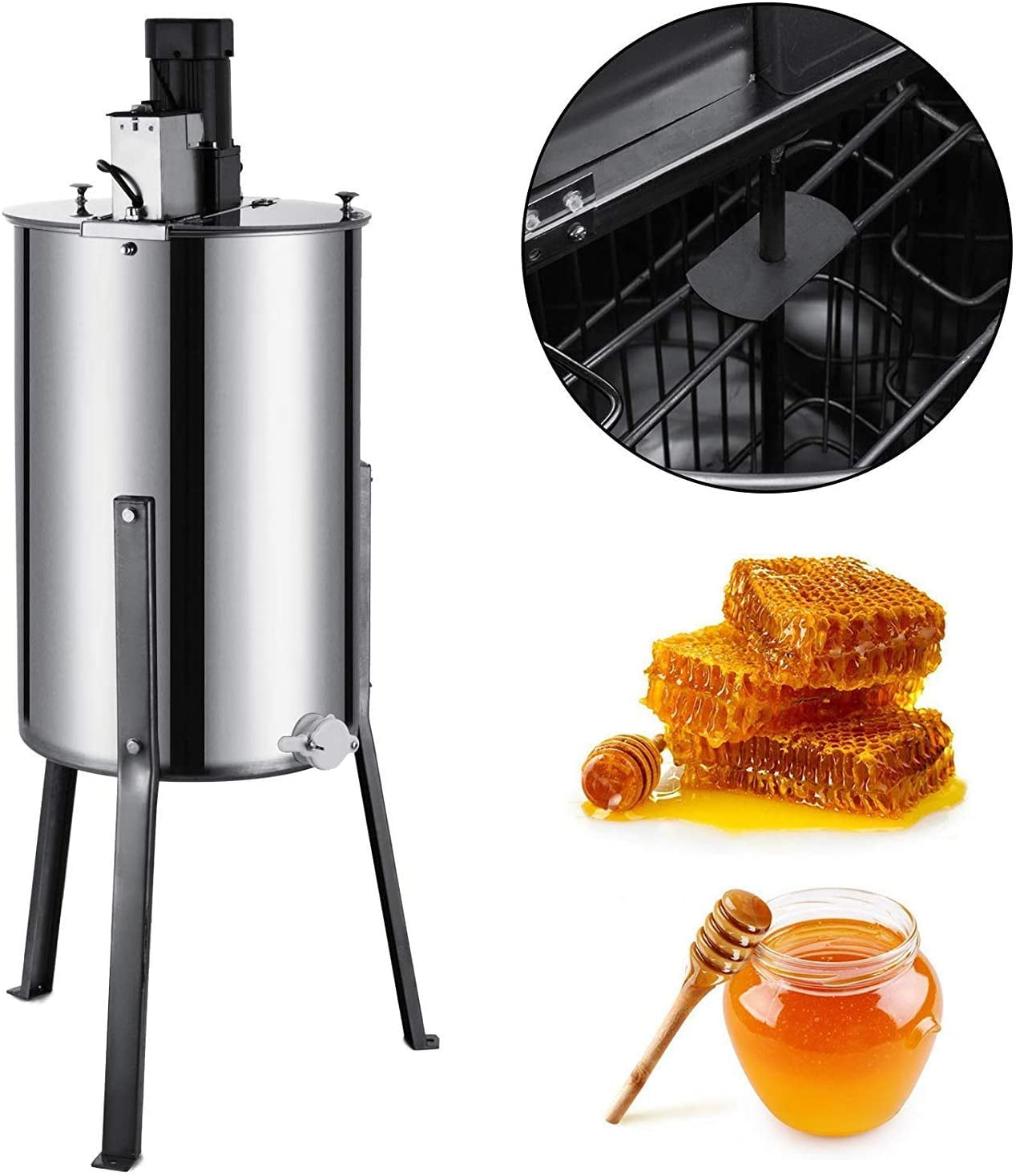 VEVOR 120W Electric Honey Extractor Honeycomb Spinner 2 Frame Bee Crank ...