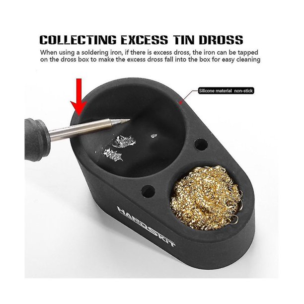 Soldering Iron Head Silicon Dross Box Cleaning Holder De-tinning ...