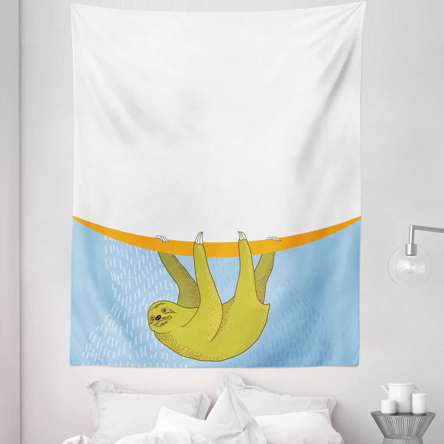 Sloth Tapestry, Sloth in Underwater Illustration Oceanic Tropical ...