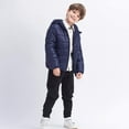 Boys Winter Puffer Jacket Kids Hooded Quilted Coat Warm Lightweight Water-Resistant with Pockets ...