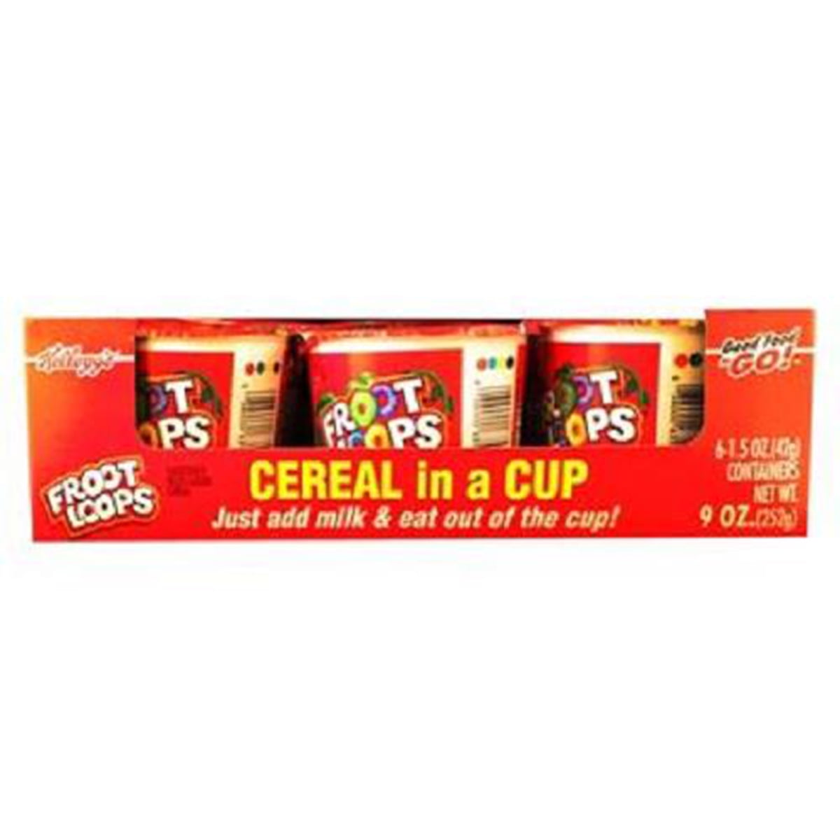 Kelloggs Cereal In Cup Froot Loops 1 5 Oz Each 6 In A Pack