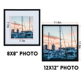 PHAREGE 12x12 Black Picture Frame Set with 8x8 Frame and Mat for Wall or Tabletop - Walmart.com