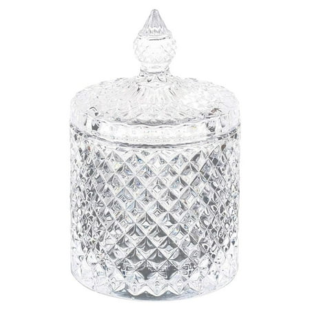 Crystal Glass Jar Candy Dishes with Cover Countertop Pantry Cookie ...