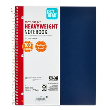 Pen + Gear College Ruled 1-Subject Notebook, 8" x 10.5", 80 Sheets ...