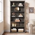 Finmind 75-inch Tall Bookcase, 6-Tier Wooden Bookshelf, Large ...