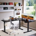 Shahoo L-Shaped Electric Standing Desk, 63 x 55 Inches Height ...