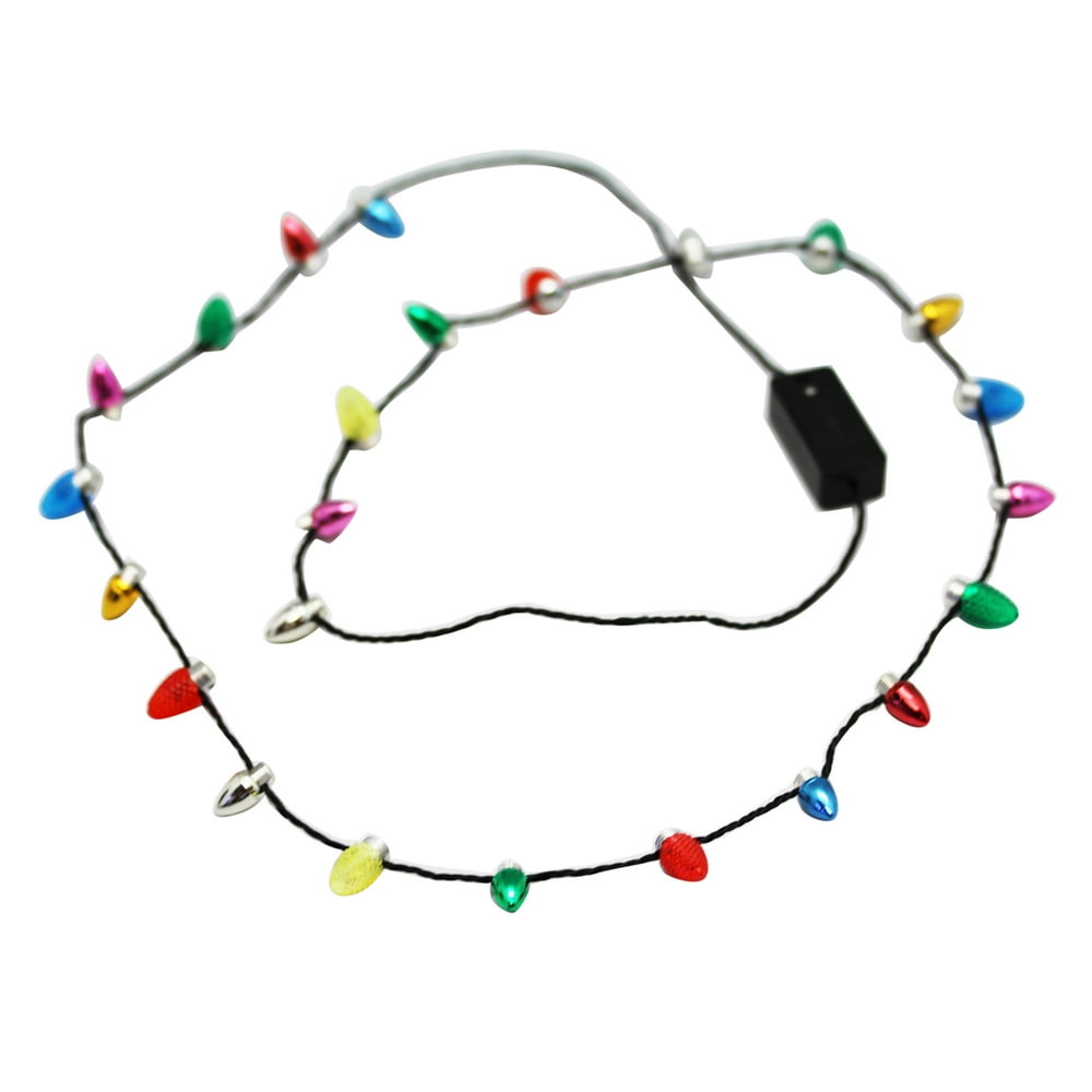 Lotsa Lites Flashing Christmas Lights Holiday Necklace