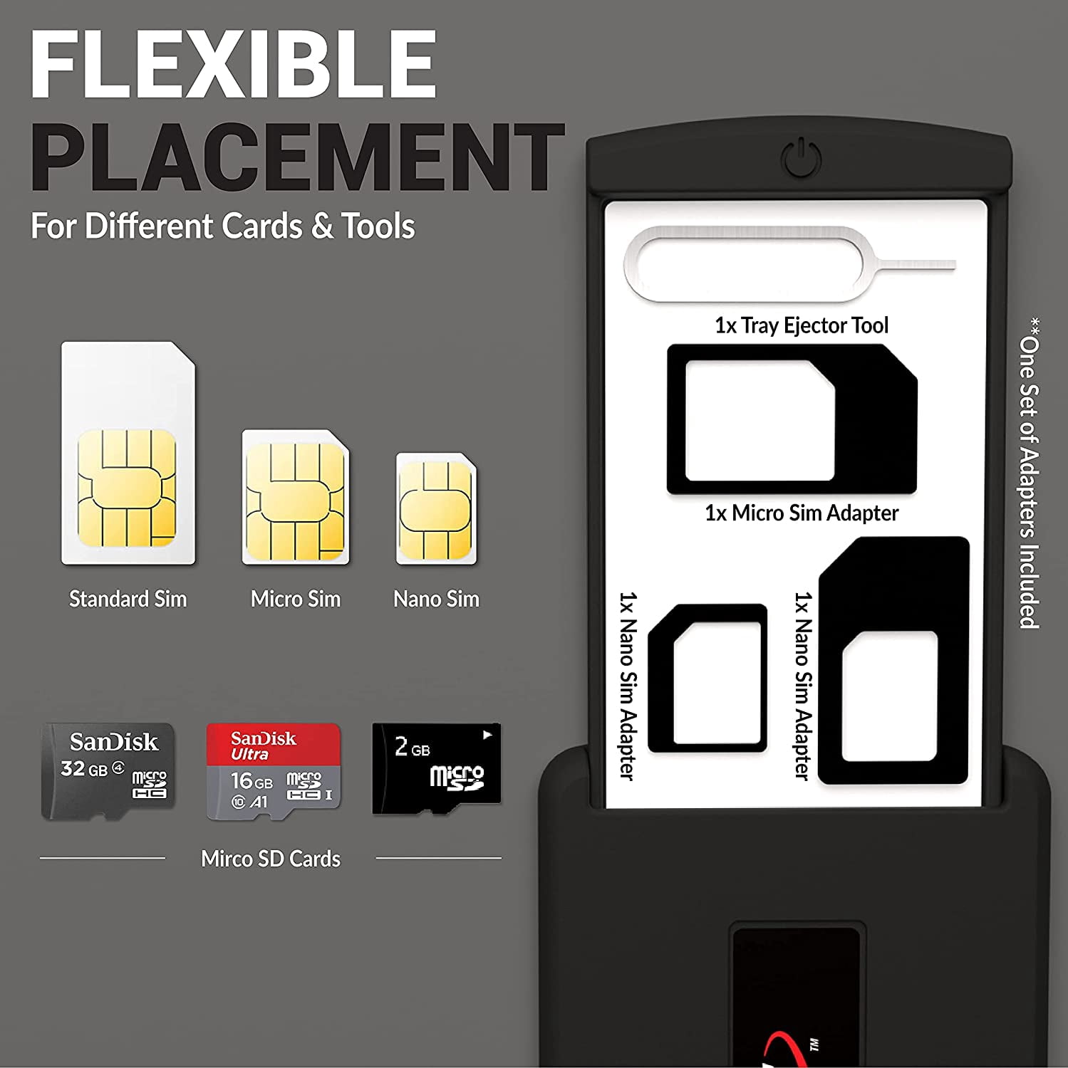 Sd Card Case MEMORY & SIM Card Holder Storage Case, Holds 9 Memory & 6 ...