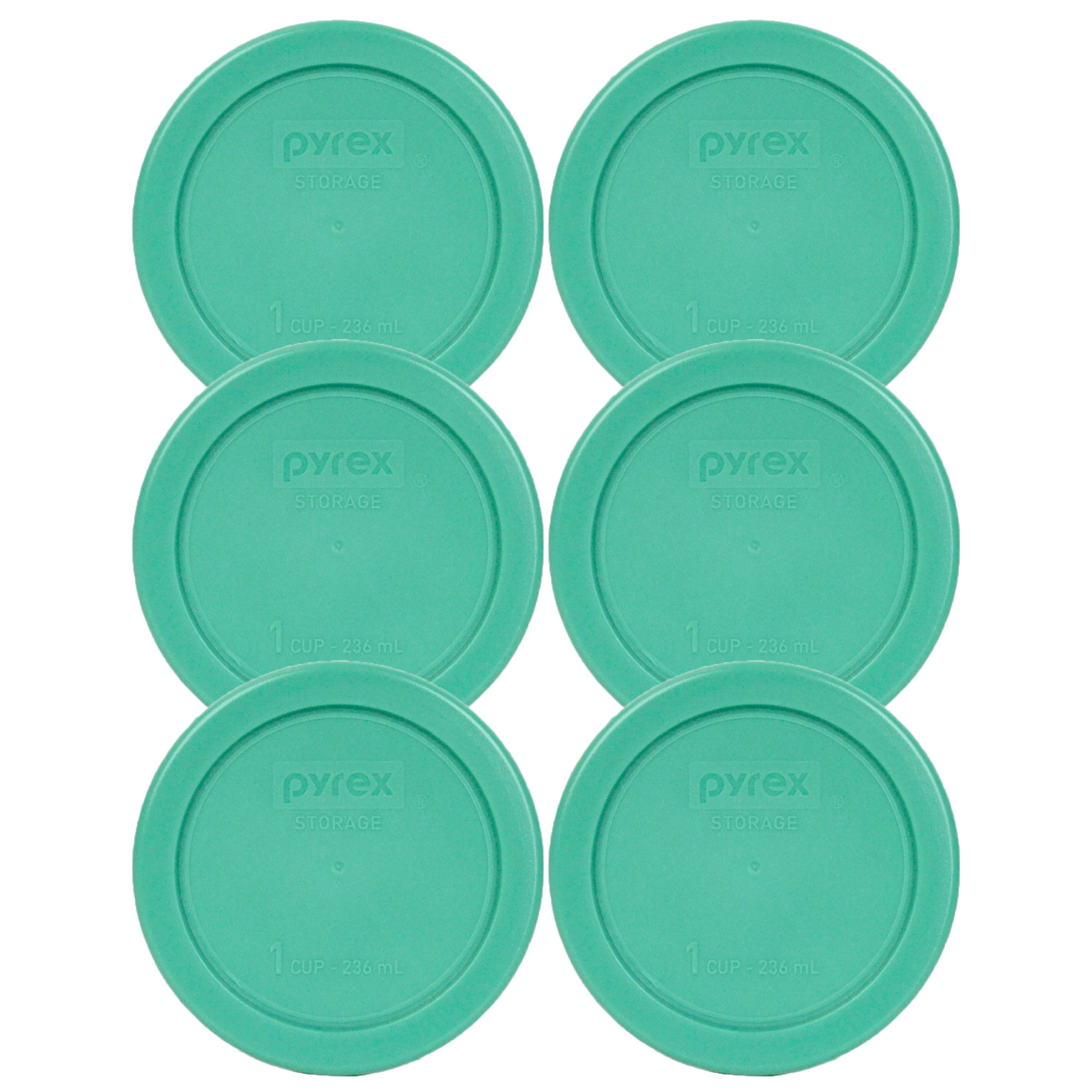 Pyrex 7202-PC Green Round Plastic Replacement Lid Cover (6-Pack ...
