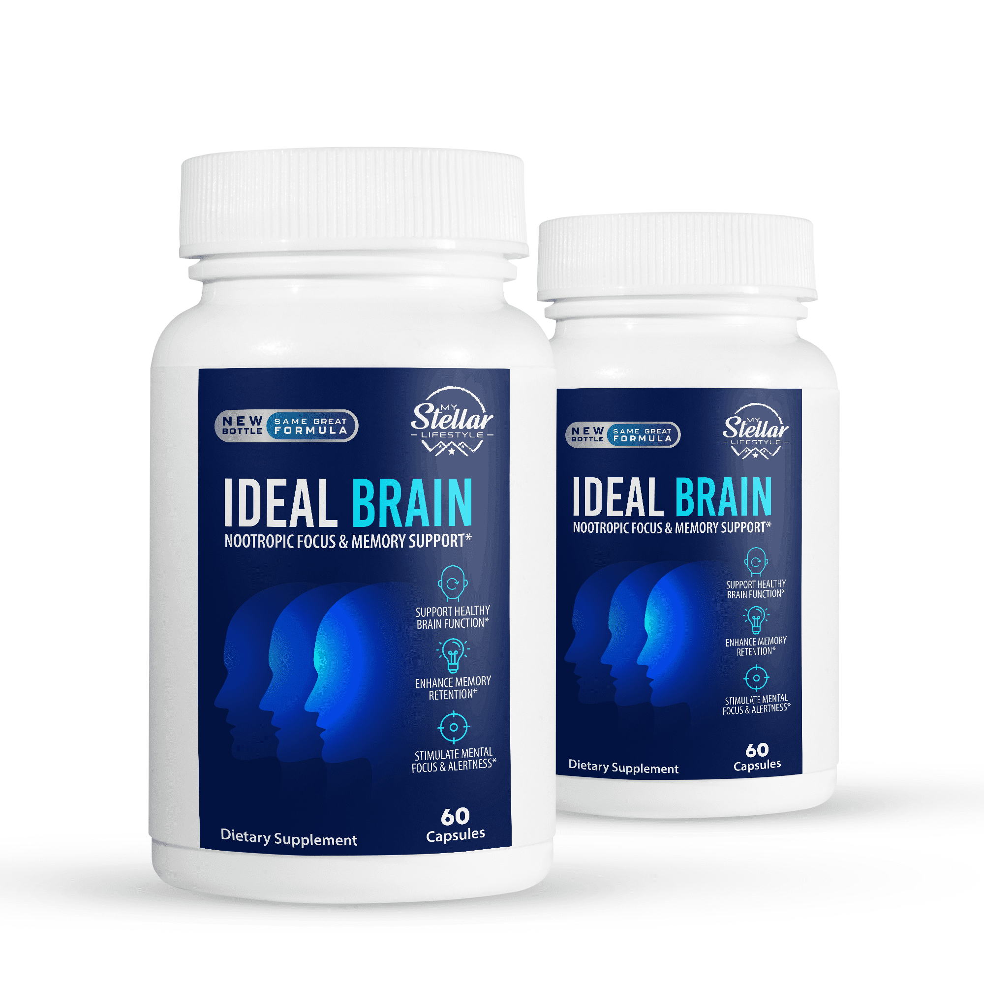 2 Pack Ideal Brain, support healthy brain function-60 Capsules x2 ...