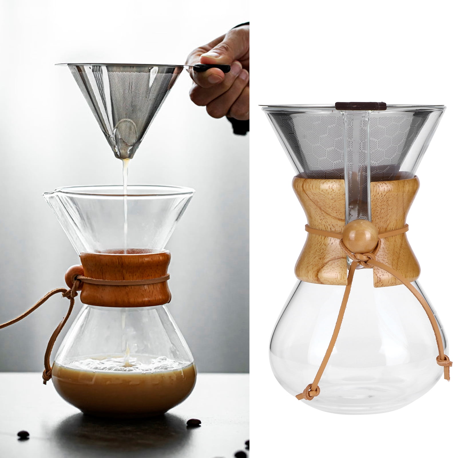 Cafetera de vidrio resistente a altas temperaturas, cafetera de goteo ...
