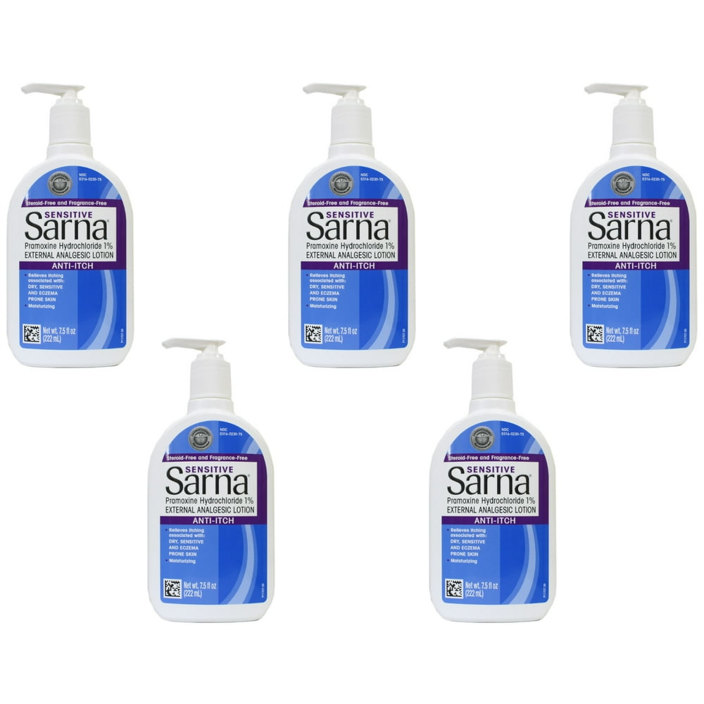 5 Pack - Sarna Sensitive Anti-Itch Lotion, 7.5-Ounce (222 mL) Each ...