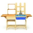 Gymax Wooden Playset for Children: Outdoor Kitchen Set for Toddlers ...