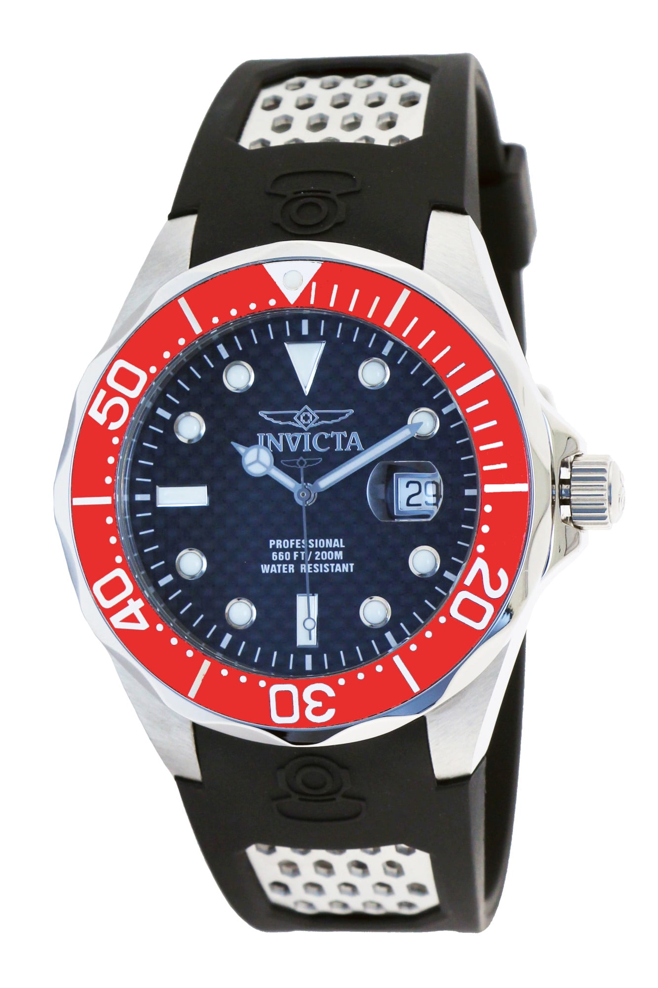 Invicta Men's Pro Diver 12561 Red Rubber Quartz Diving Watch | Walmart ...