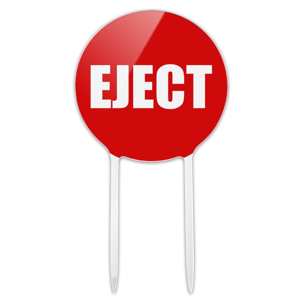 Acrylic Red Eject Button Design Funny Cake Topper Party Decoration for ...