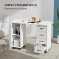 Manicure Table Nail Desk w/Cabinet, Drawers, Wheels & Arm Rest, Spa ...