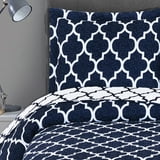 Wrinkle-Free Meridian Oversized Coverlet Set, Reversible Geometric ...