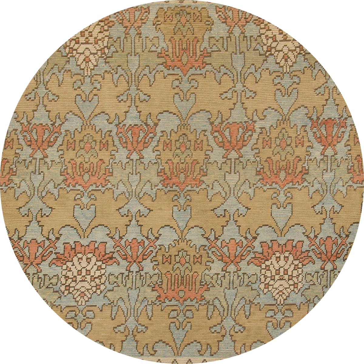 Ahgly Company Indoor Round Abstract Light Brown Abstract Area Rugs, 8 ...