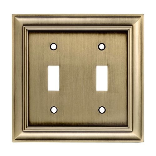 allen + roth Double Toggle Antique Brass Finish Light Switch Cover ...