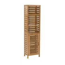 Linon Harding 3-Shelf Sliding Door Space Saver Cabinet, 26" Wide ...