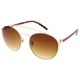 Modern Round Aviator Sunglasses Thick Arms Curved Double Crossbar 56mm ...