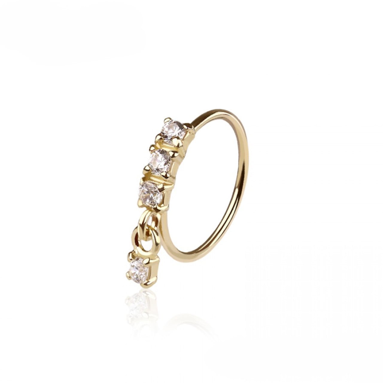 Click here for Bodyjewelryonline 22g Dangle Nose Rings Hoops 14k... prices