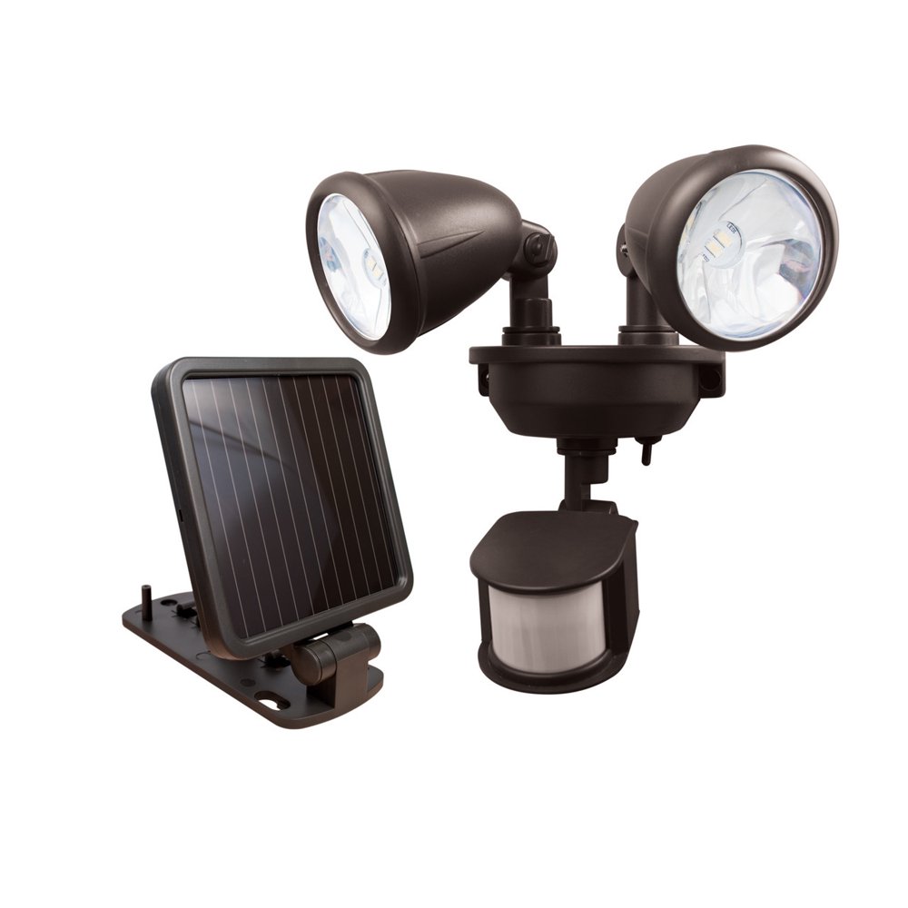 Maxsa Innovations Solar-Powered Dual Head LED Security Light, Dark ...