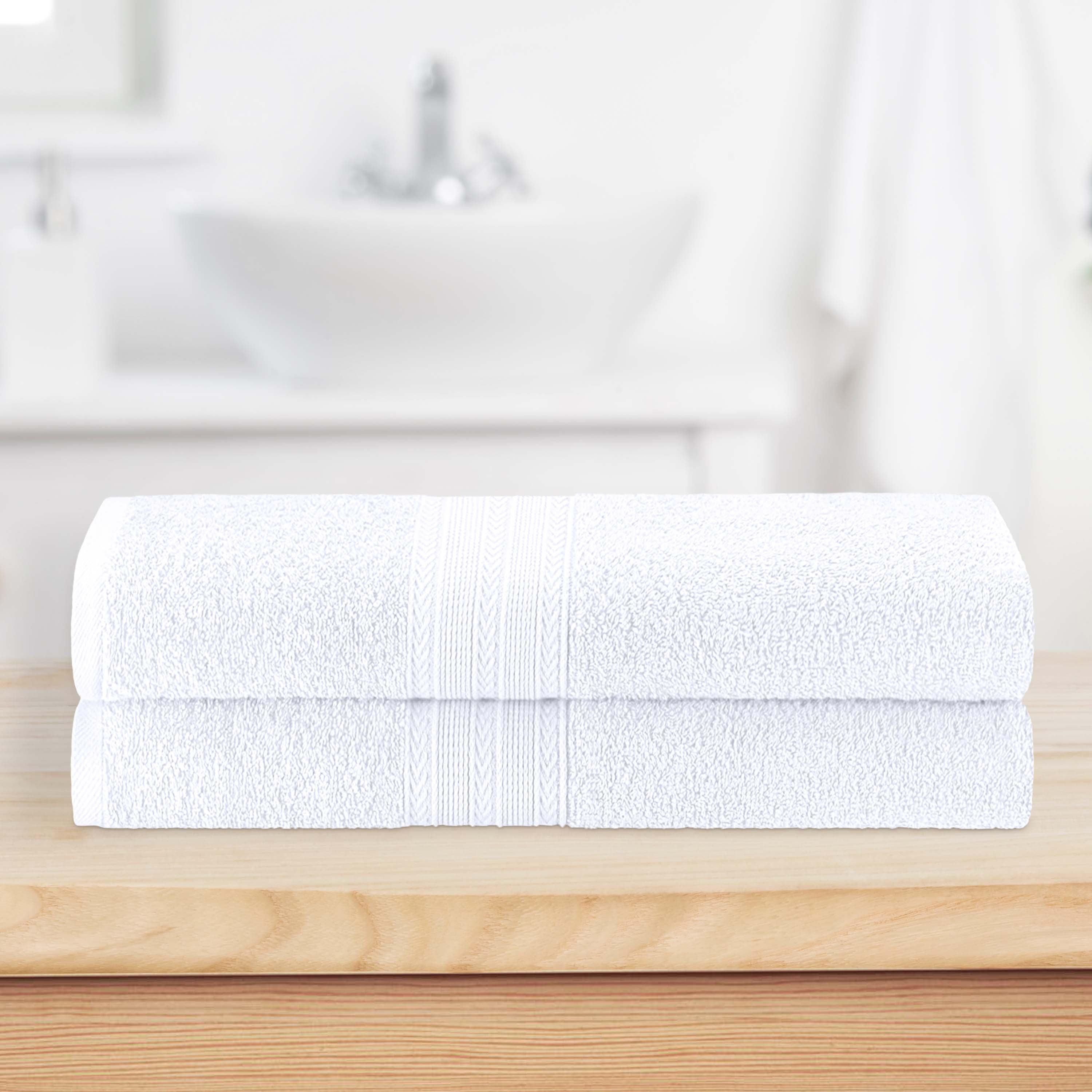 BNM Eco-Friendly Cotton Bath Sheet Set of 2, White - Walmart.com