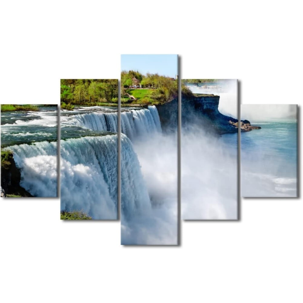 TISHIRON 5PCS Framed Waterfalls Theme Canvas Wall Art Set,60"x32 ...