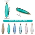 12Pcs 6 Colors Transparent Glass Pendants with Brass Findings Faceted ...