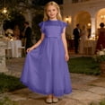 Bobifish Girls Dresses Halter Neck Flutter Sleeve Sheer Lace Ruffled A ...