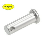 M5x60mm Flat Head Metal Round Clevis Pins Fastener Silver Tone 5Pcs ...