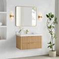 Barcelona 36" Single Bath Vanity in Washed Ash Grey with White Quartz ...