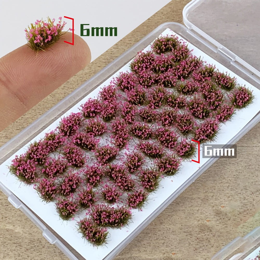 53Pcs Adhesive Static Grass Tufts Miniature Scenery Wildflowers Model ...