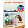 Fish Tank Aquarium, 2 Gallon LED Square Ultra-Clear Glass Tank ...