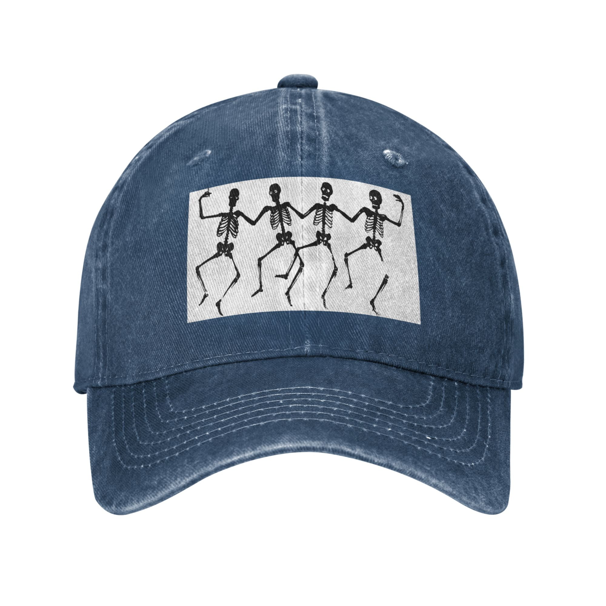 DouZhe Adjustable Washed Cotton Baseball Cap - Skeletons Dance Prints ...