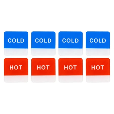 Uxcell Self Stick Hot/Cold Water Label, 4 Pairs/8 Pack Acrylic Square ...