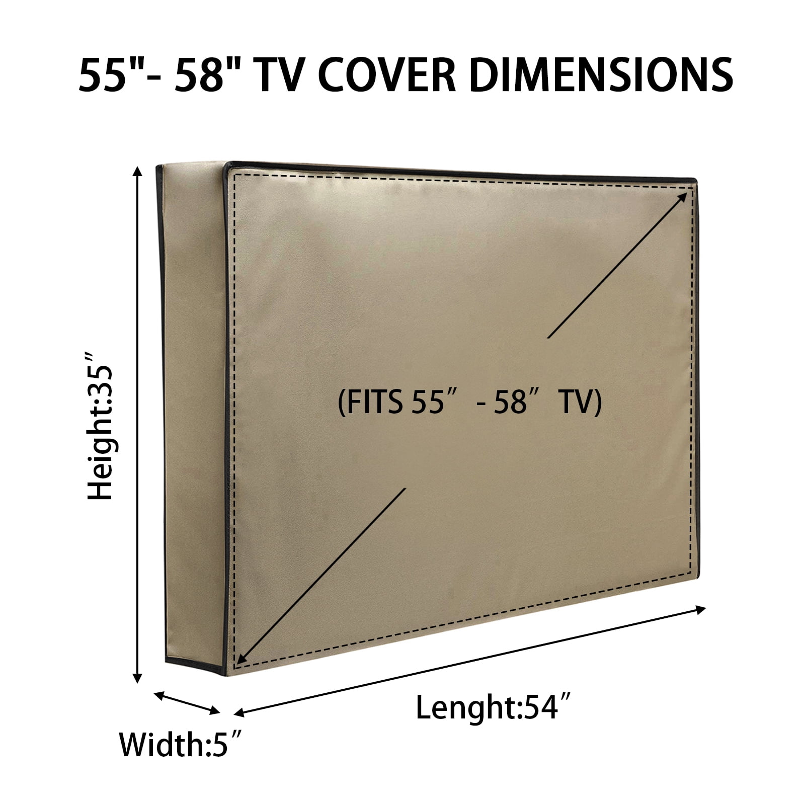30"-85" 600D Outdoor TV Cover Fitted Waterproof Weatherproof Television ...