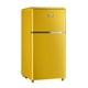 WANAI 3.2.Cu ft Two Door Mini Fridge with Freezer, A retro look,(yellow ...
