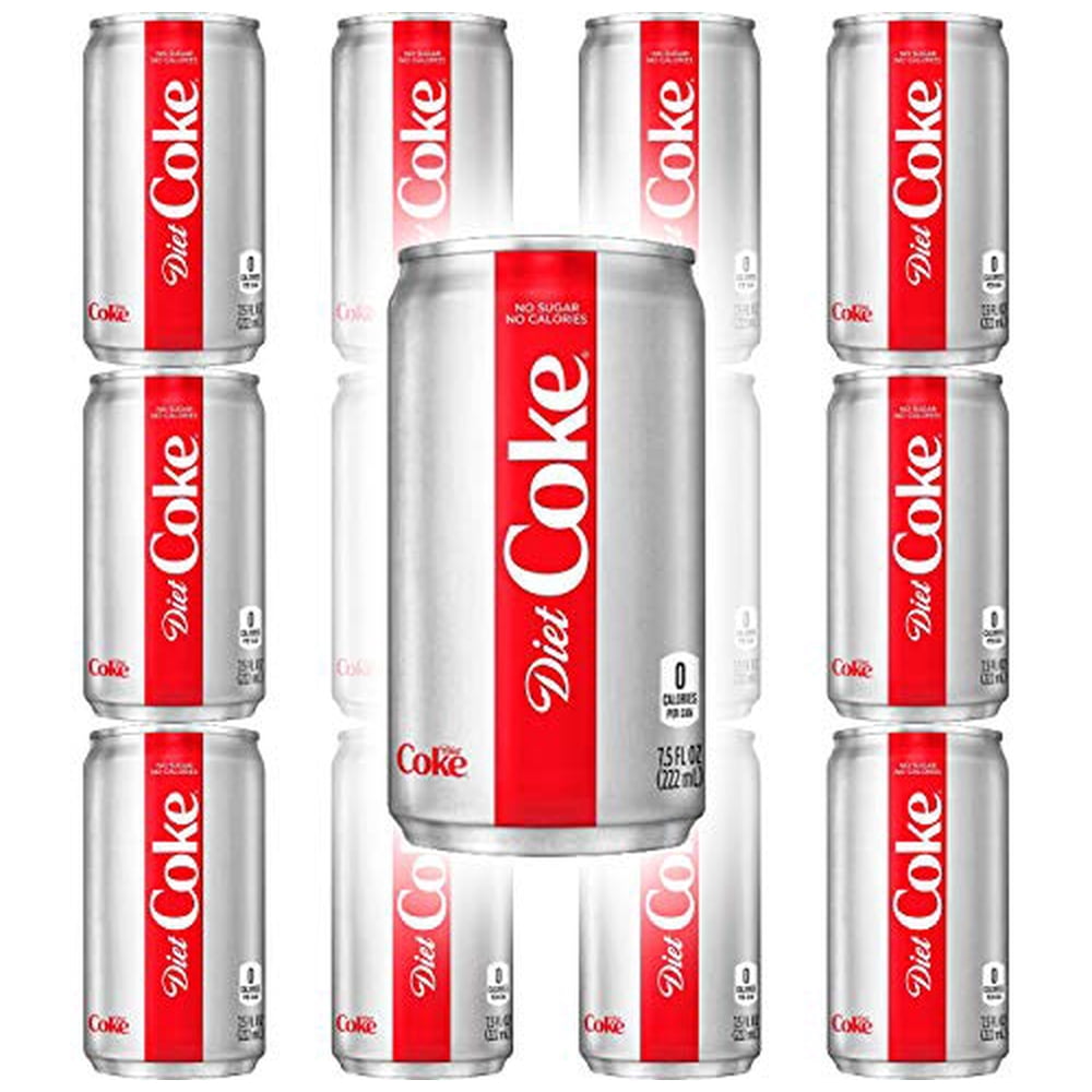 Diet Coke, 7.5 oz Mini Cans (Pack of 12, Total of 90 Fl Oz) - Walmart ...