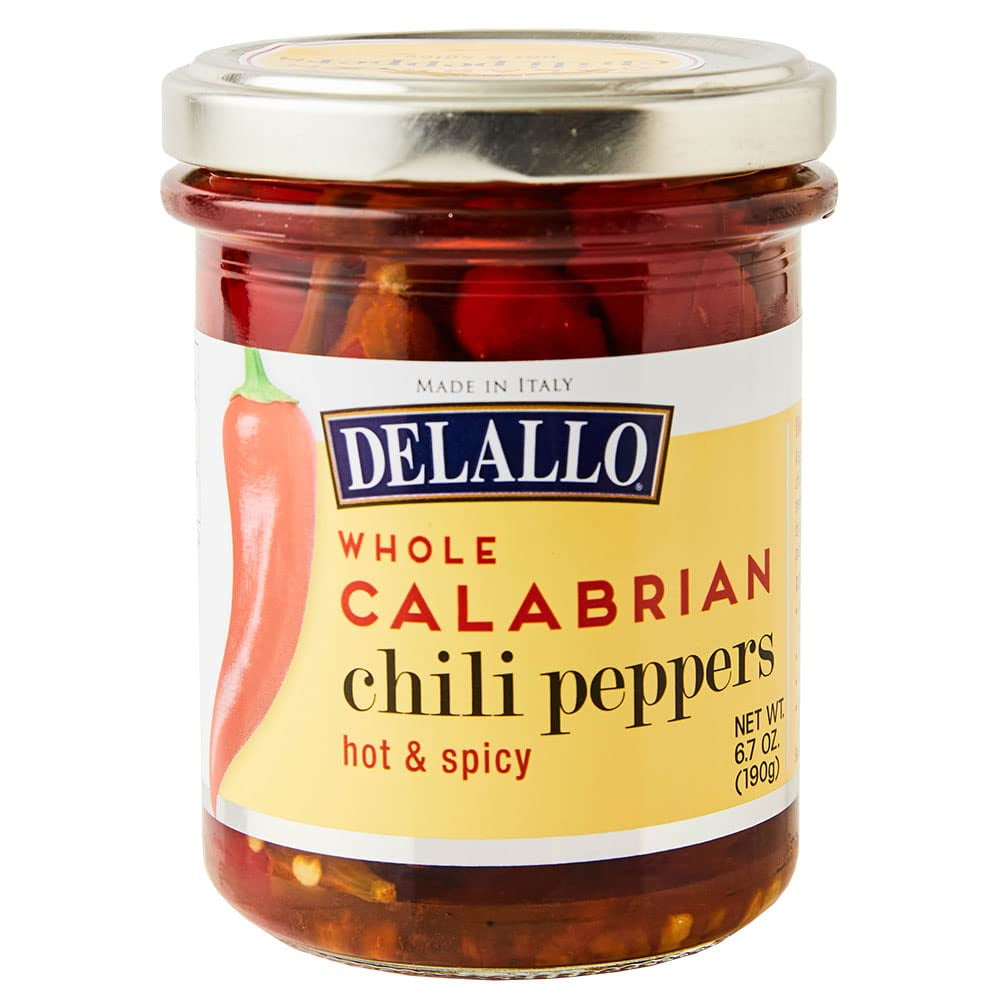 DeLallo Whole Calabrian Chili Peppers, Hot & Spicy, 6.7oz Jar, 6-Pack ...