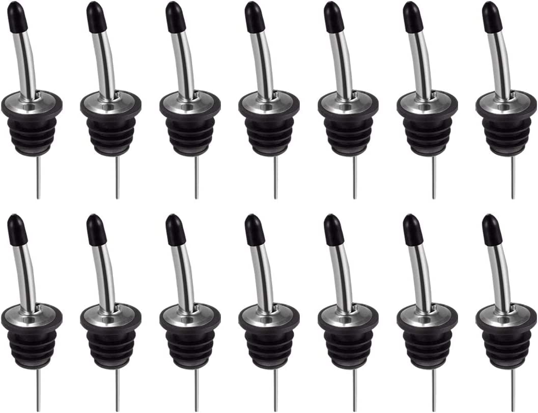Liquor Bottle Pourers Set of 14 By , Spout Stopper,Olive Oil Liquor ...