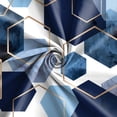 Blue Navy Blue Modern Abstract Geometric Grid Bathroom Curtain Sets for ...