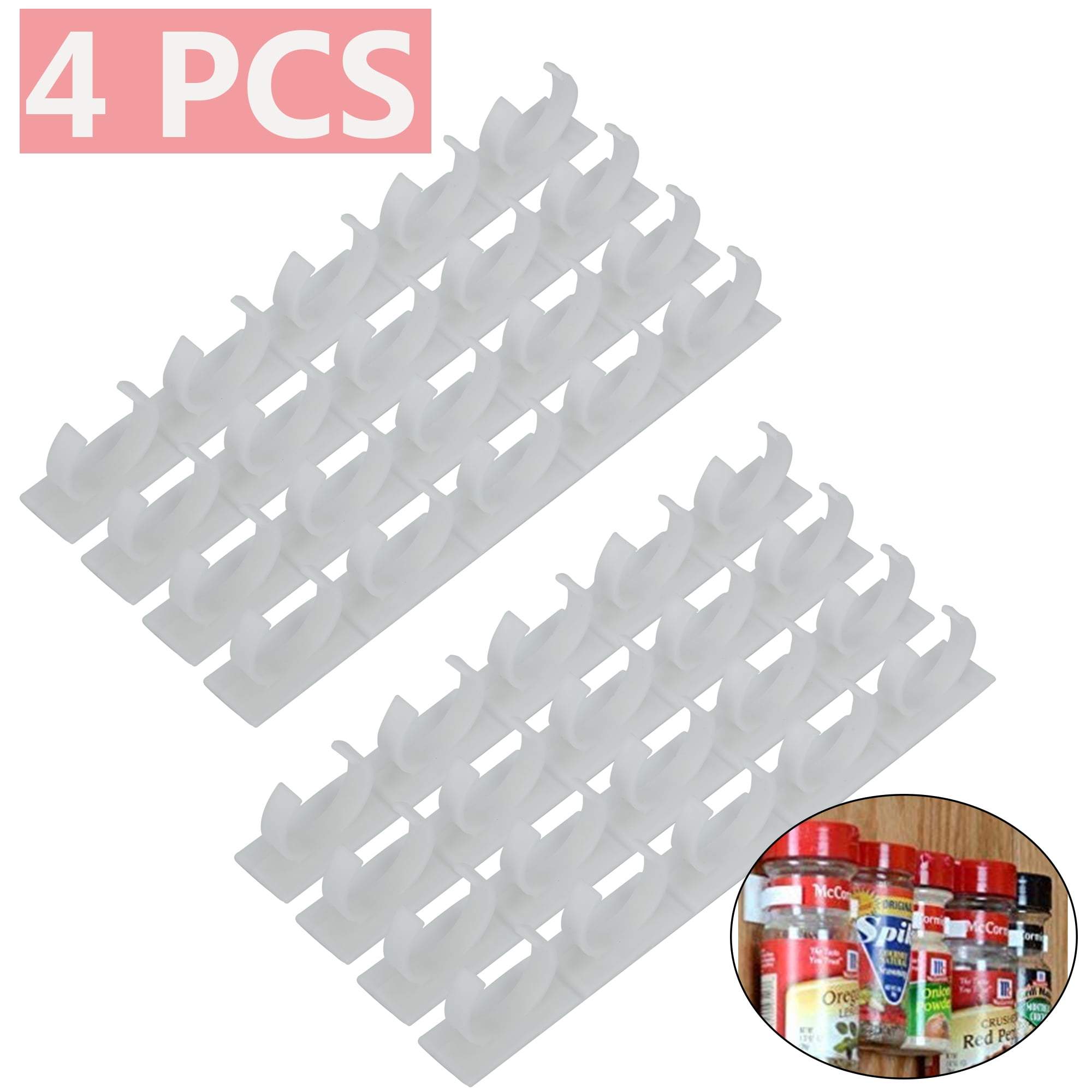 YouLoveIt 4/8 PCS Spice Gripper Racks Storage Strips Plastic Drawer ...