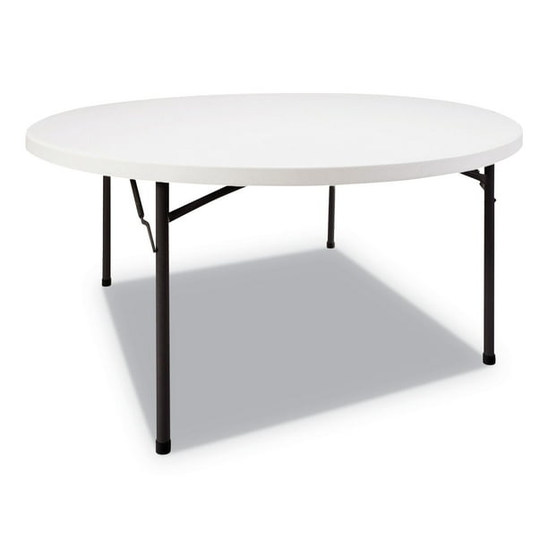 Alera Round Plastic Folding Table, 60 dia x 29.25h, White - ALEPT60RW ...