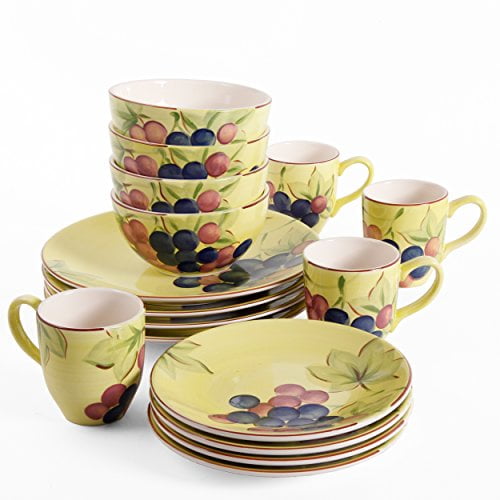Gibson Home Fruitful Harvest Grapes 16pc Dinnerware Set - Walmart.com